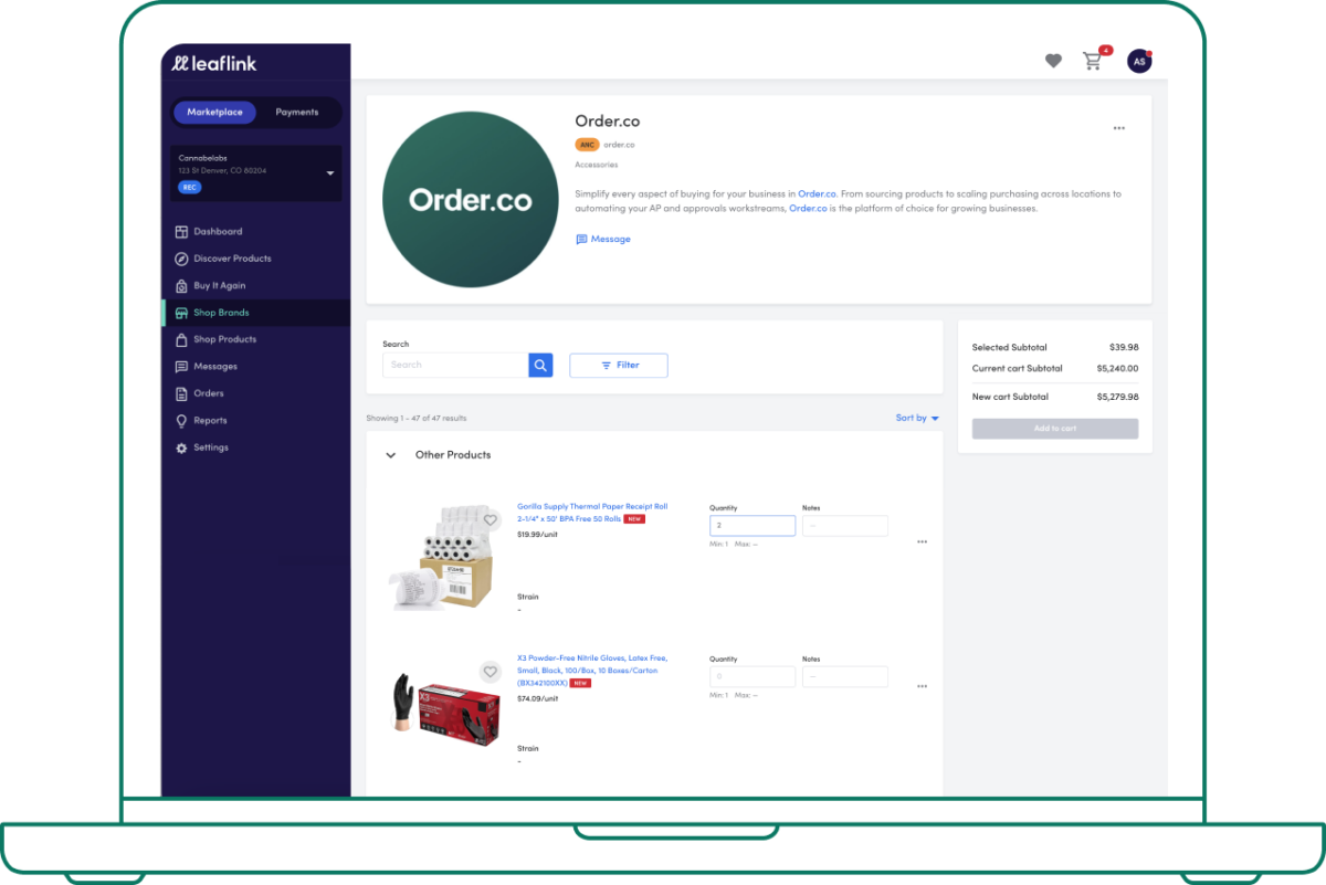 LeafLink Integration | Spend management made easy | Order.co